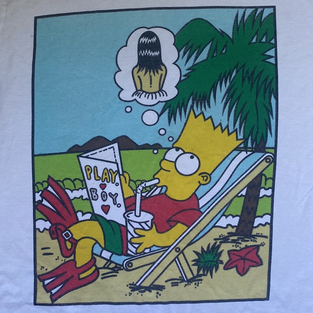 Rare Vintage Bart Simpson Playboy Large Graphic T-Shi… - Gem